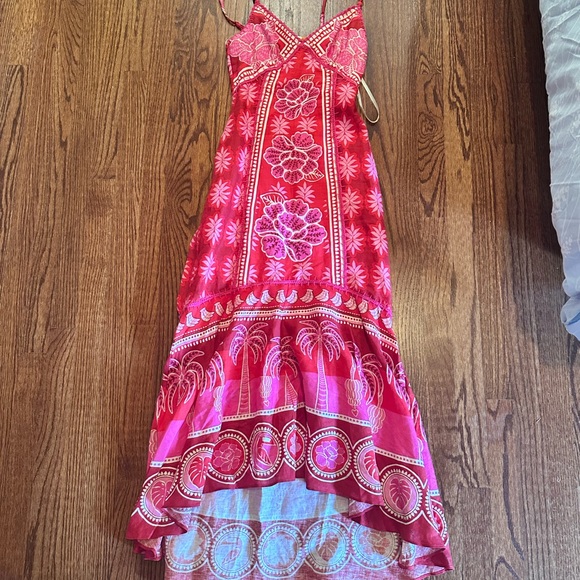 FARM Rio | Dresses | Farm Rio Pink And Red Spaghetti Strap Maxi ...